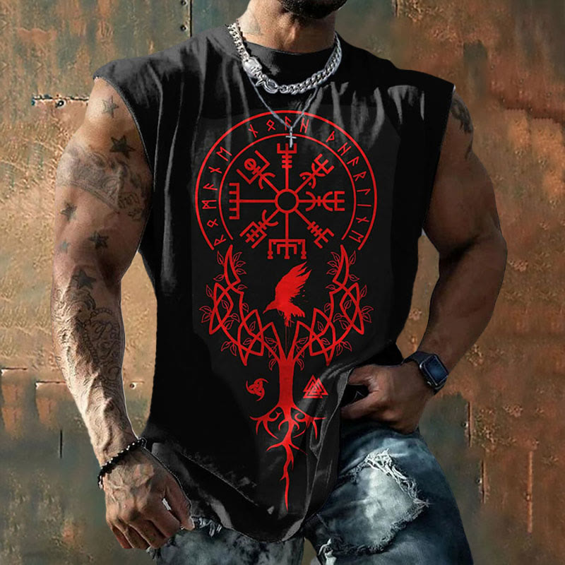 WorldNorse Yggdrasil Vegvisir Rune Raven Triple Horn of Odin Valknut V