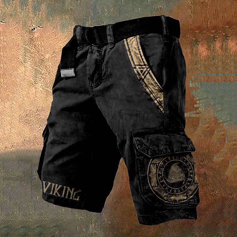 Worldnorse Viking Valknut Rune Triple Horn Of Odin Cargo Shorts ...