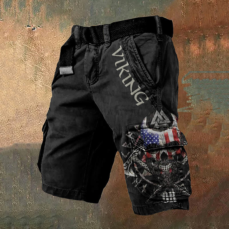 WorldNorse Viking Valknut Pirate Captain Cargo Shorts
