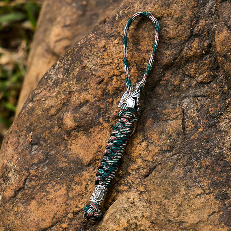 WorldNorse Viking Helm Rune Braided Keychain