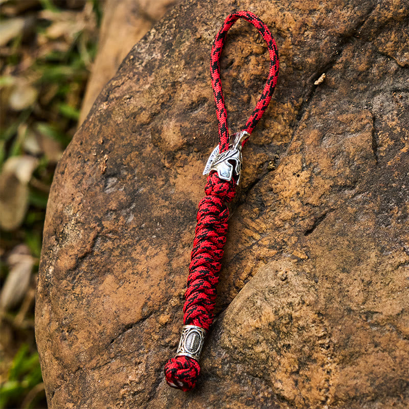 WorldNorse Viking Helm Rune Braided Keychain