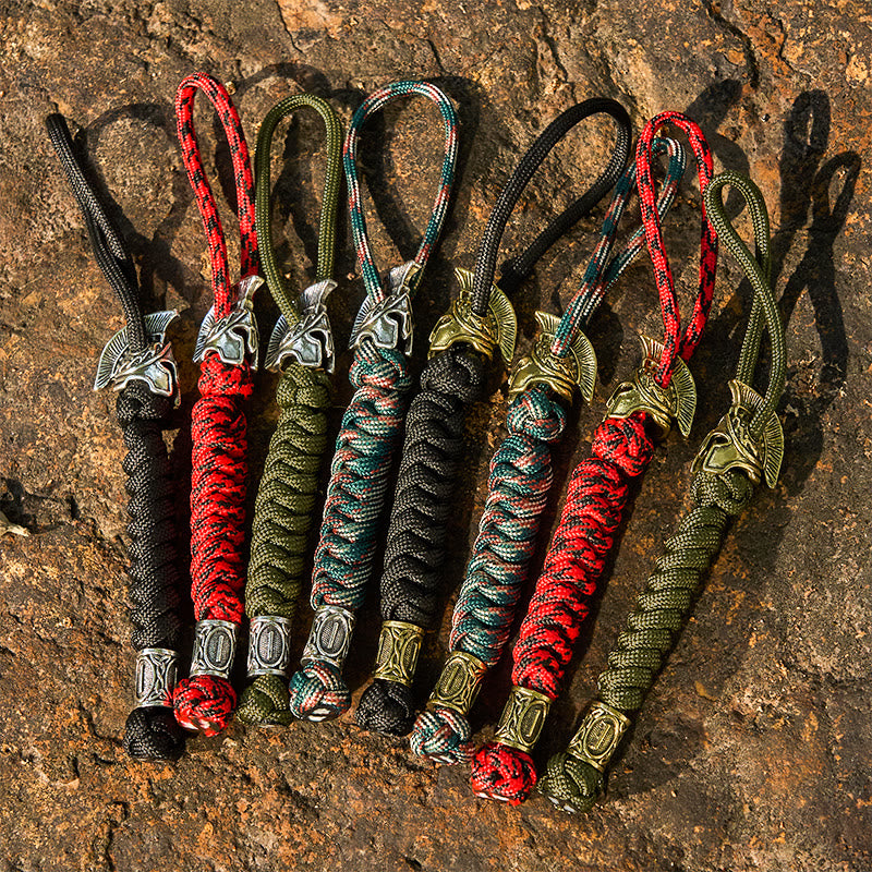 WorldNorse Viking Helm Rune Braided Keychain